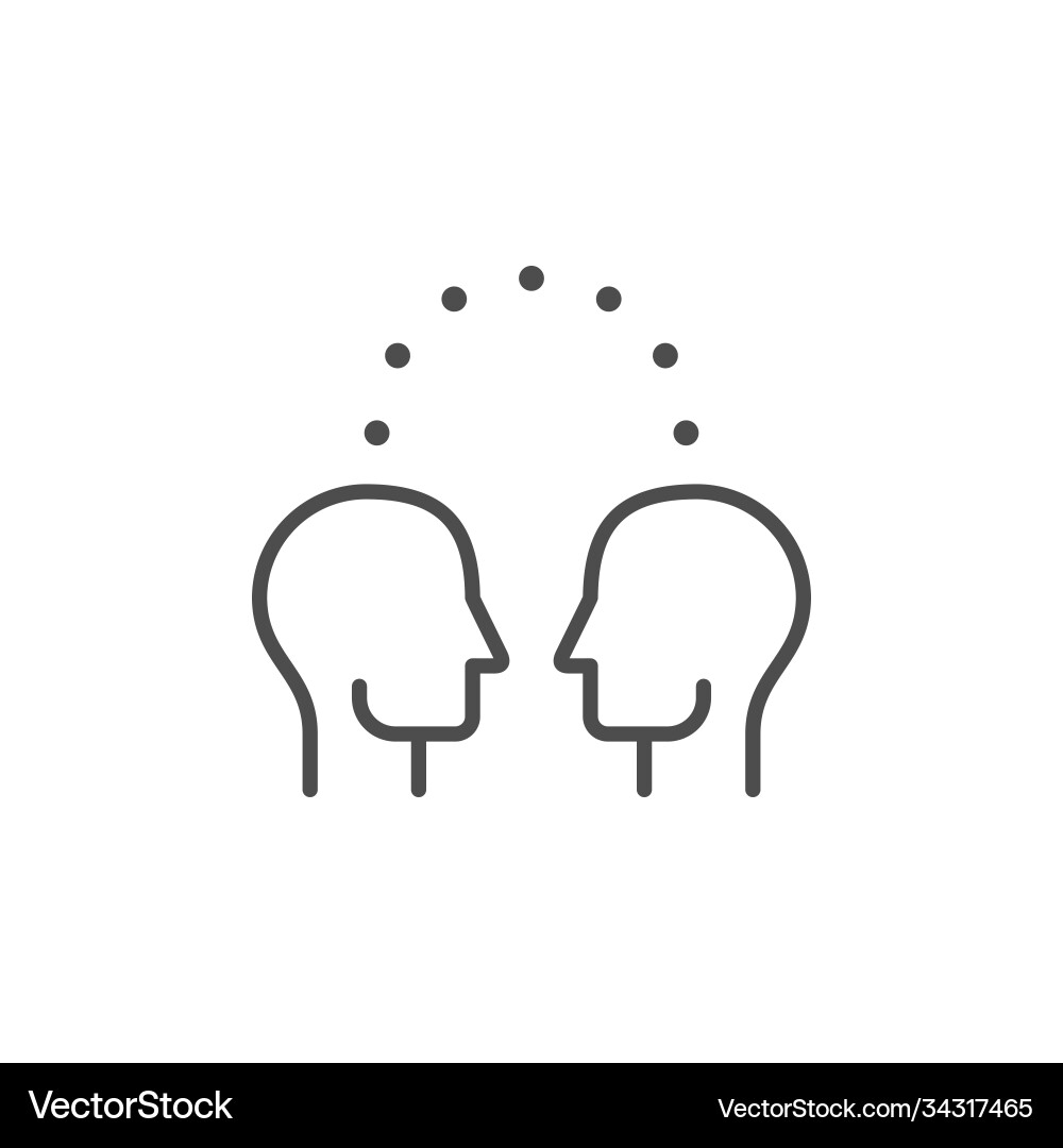 Psychologist and client line outline icon Vector Image
