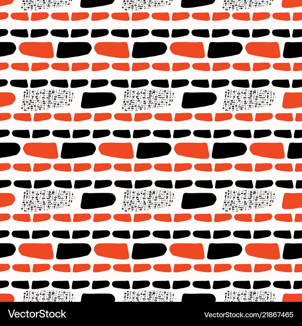 Red and black abstract stripes cryptic shapes Vector Image