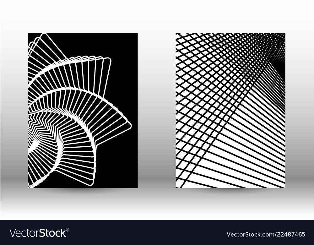 Set of abstract patterns with distorted lines Vector Image