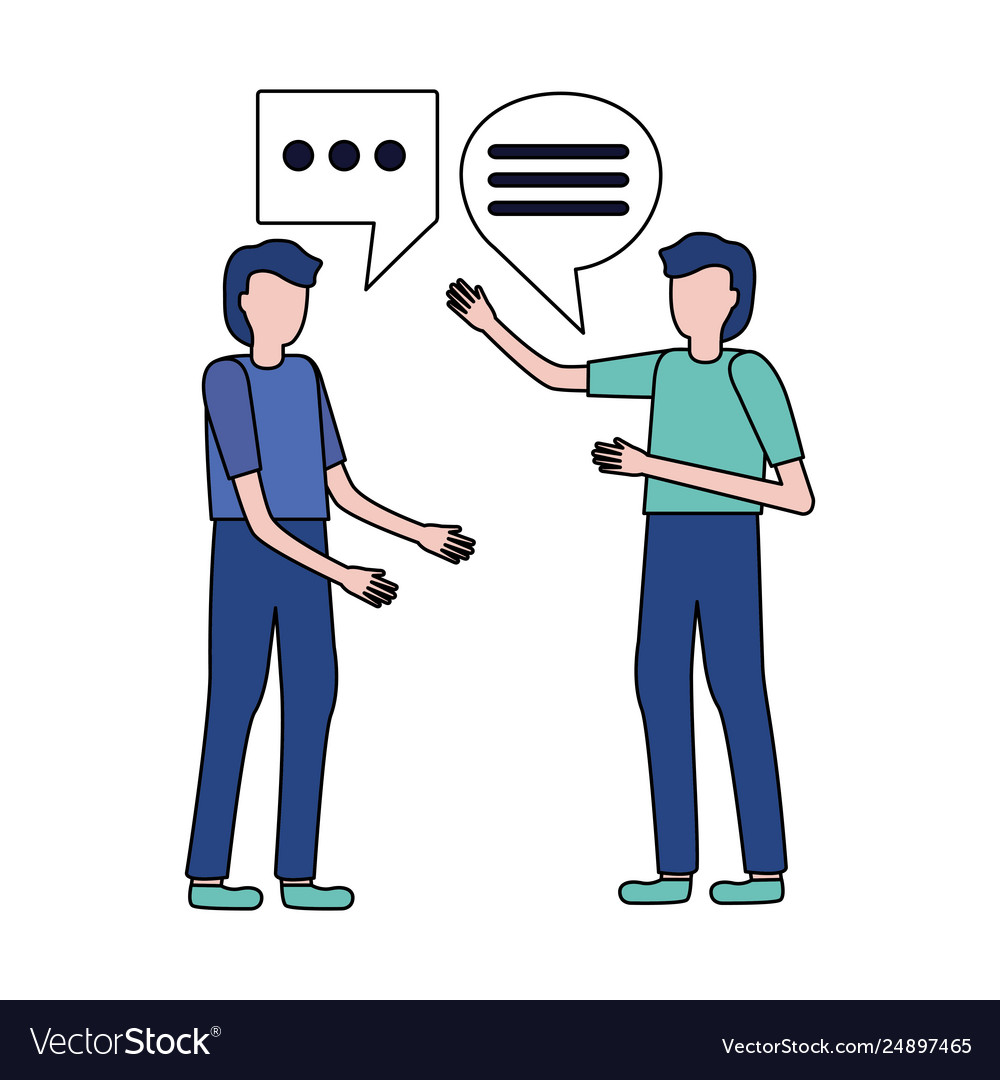 Two man talk bubbles Royalty Free Vector Image