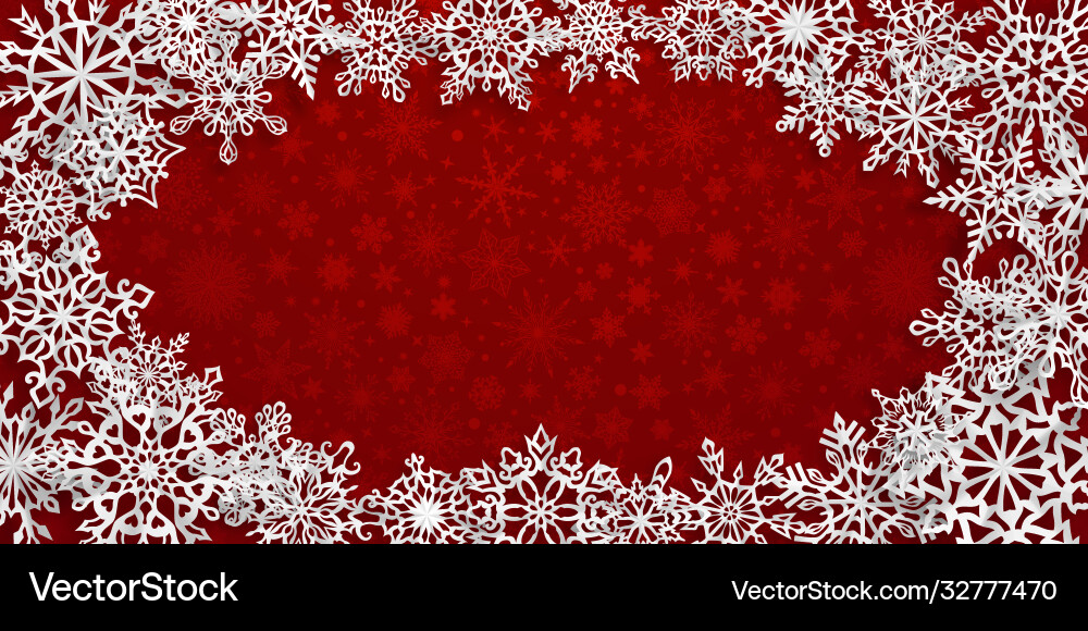 Christmas background with paper snowflakes Vector Image