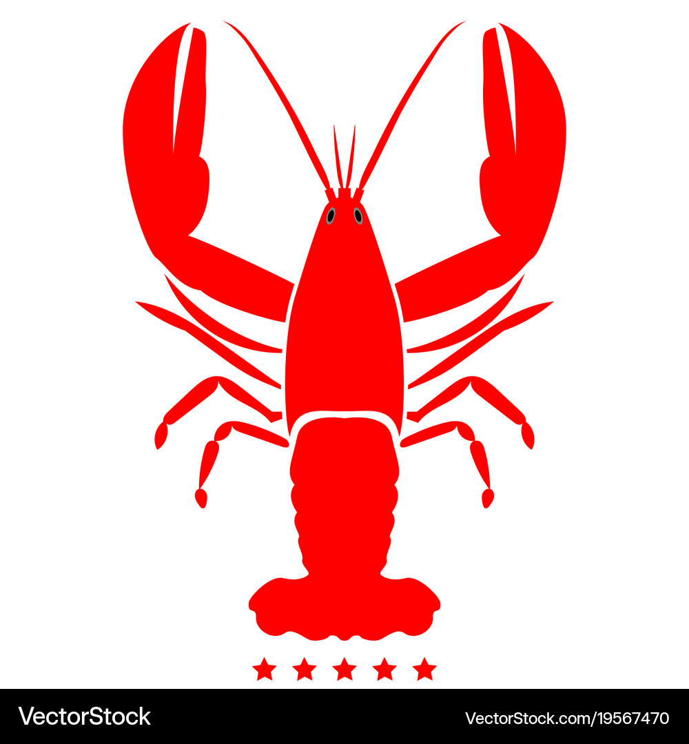 Craw fish icon color fill style Royalty Free Vector Image