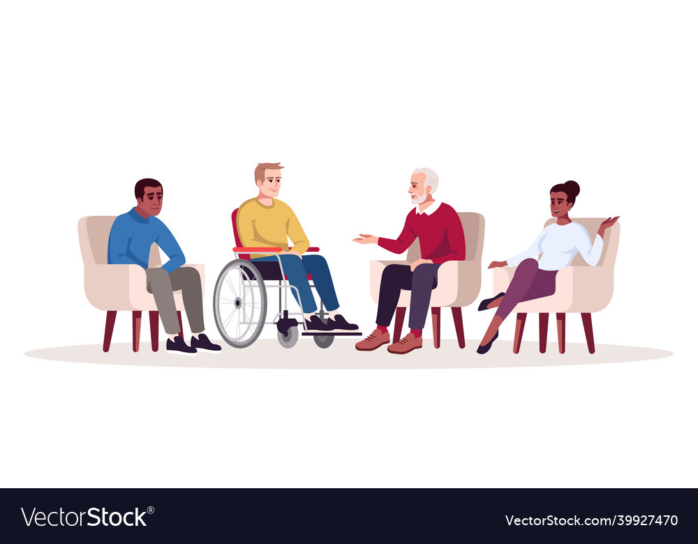 Group psychotherapy session semi flat rgb color Vector Image Group psychotherapy session semi flat rgb color Vector Image
