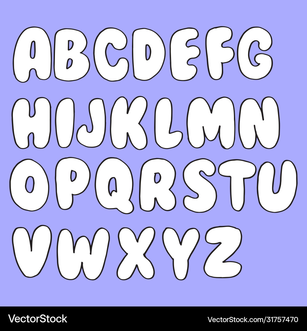 Hand drawn doodle font set sketch alphabet Vector Image