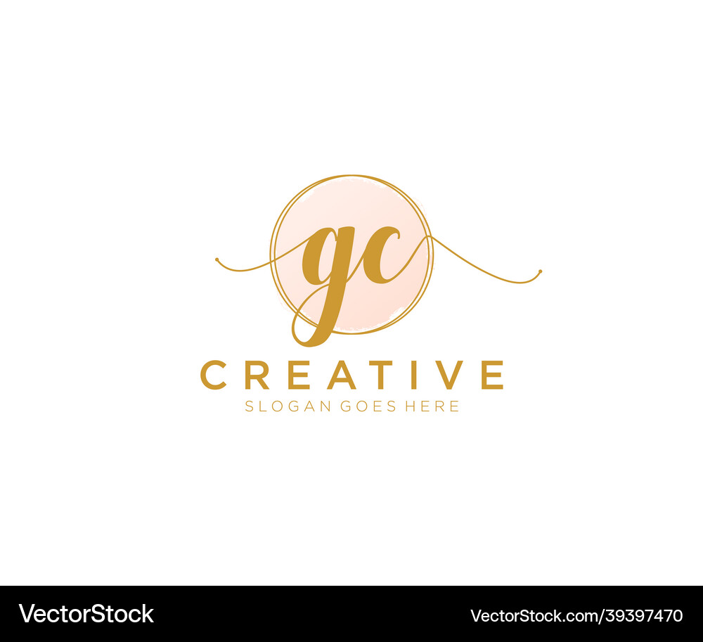 Initial gc feminine logo beauty monogram Vector Image