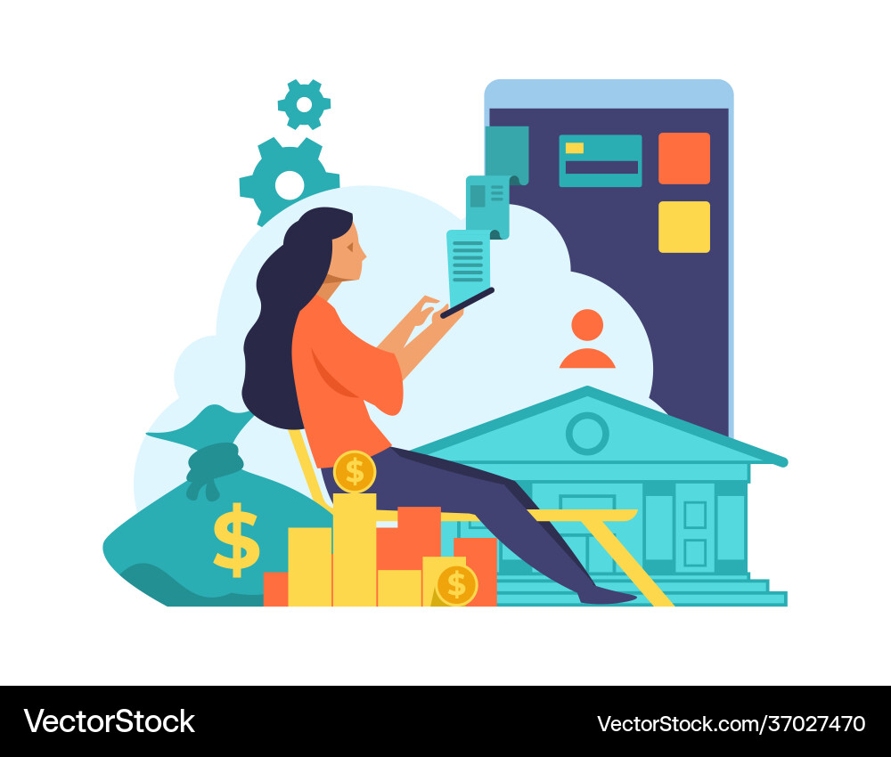 Online banking electronic bank payment Royalty Free Vector