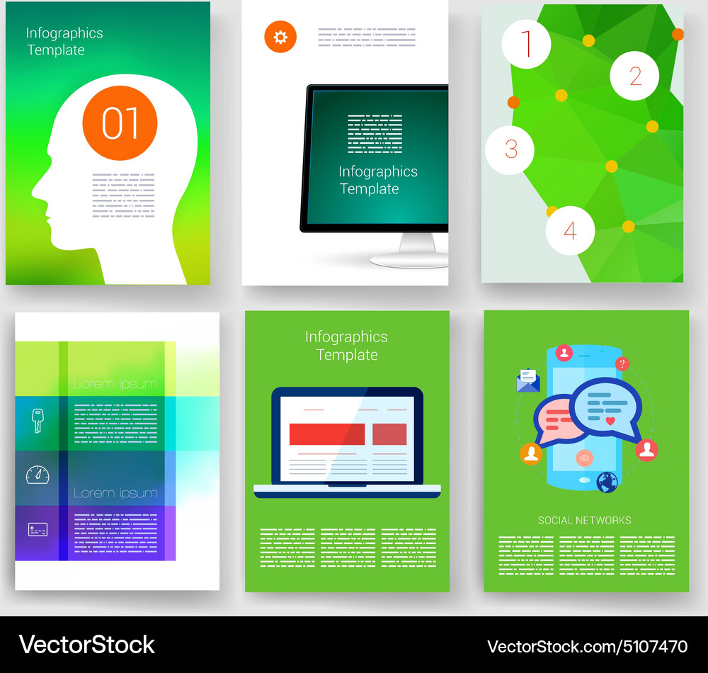 Templates design set of web mail brochures Vector Image