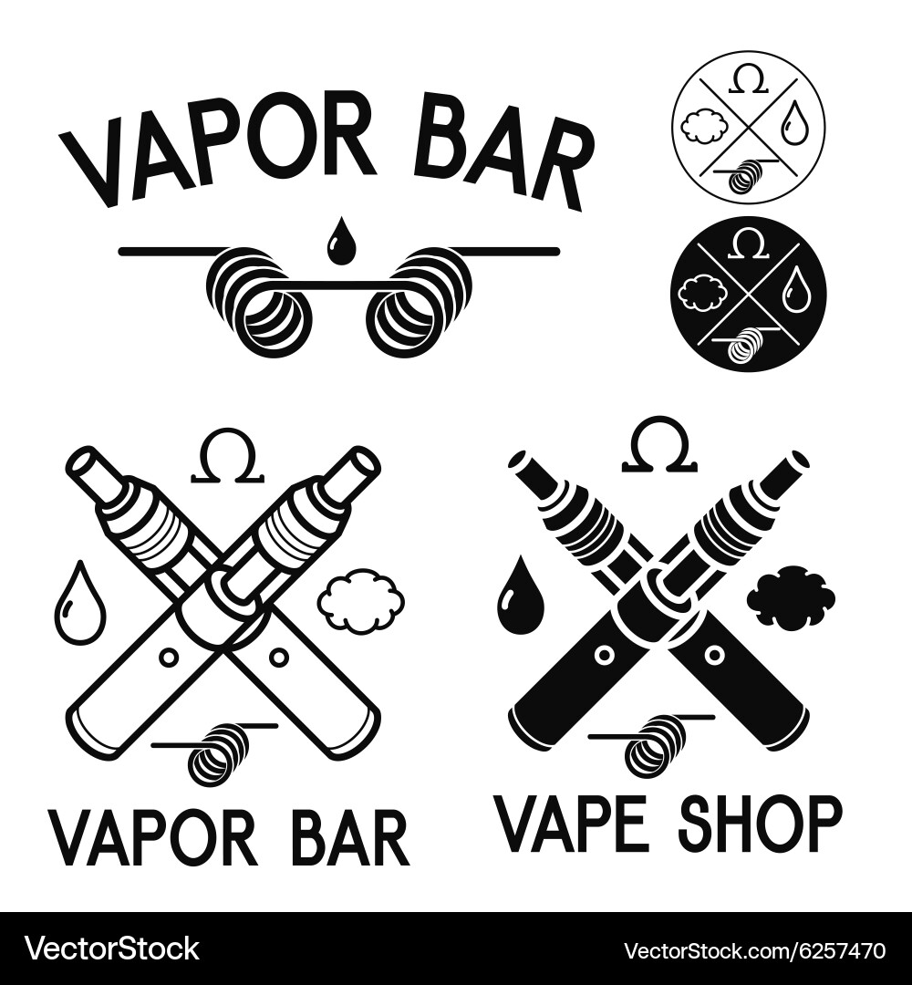 Vape shop and bar logos Royalty Free Vector Image