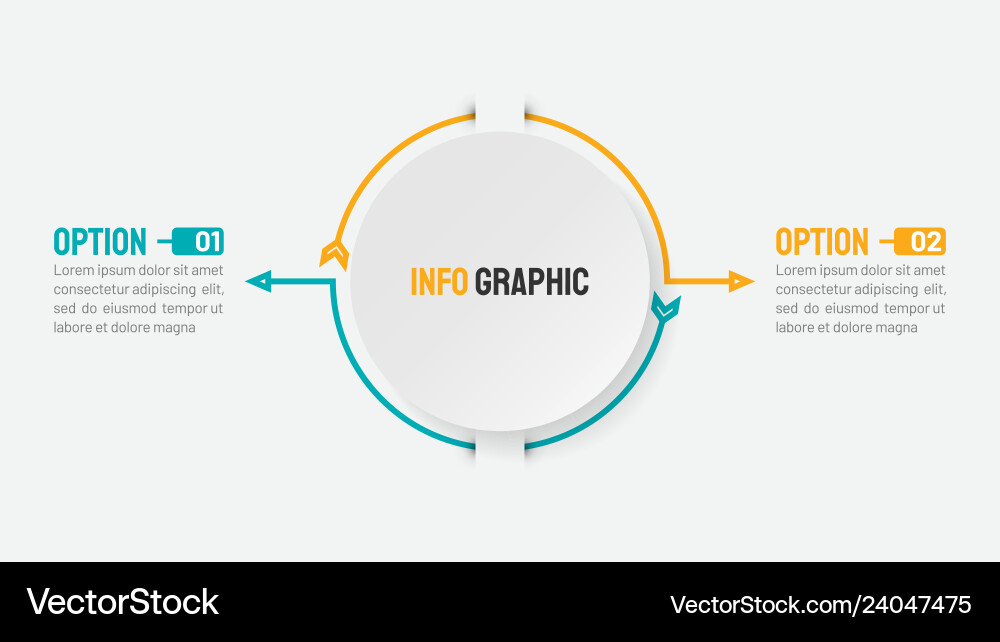 Business infographic concept with 2 options Vector Image