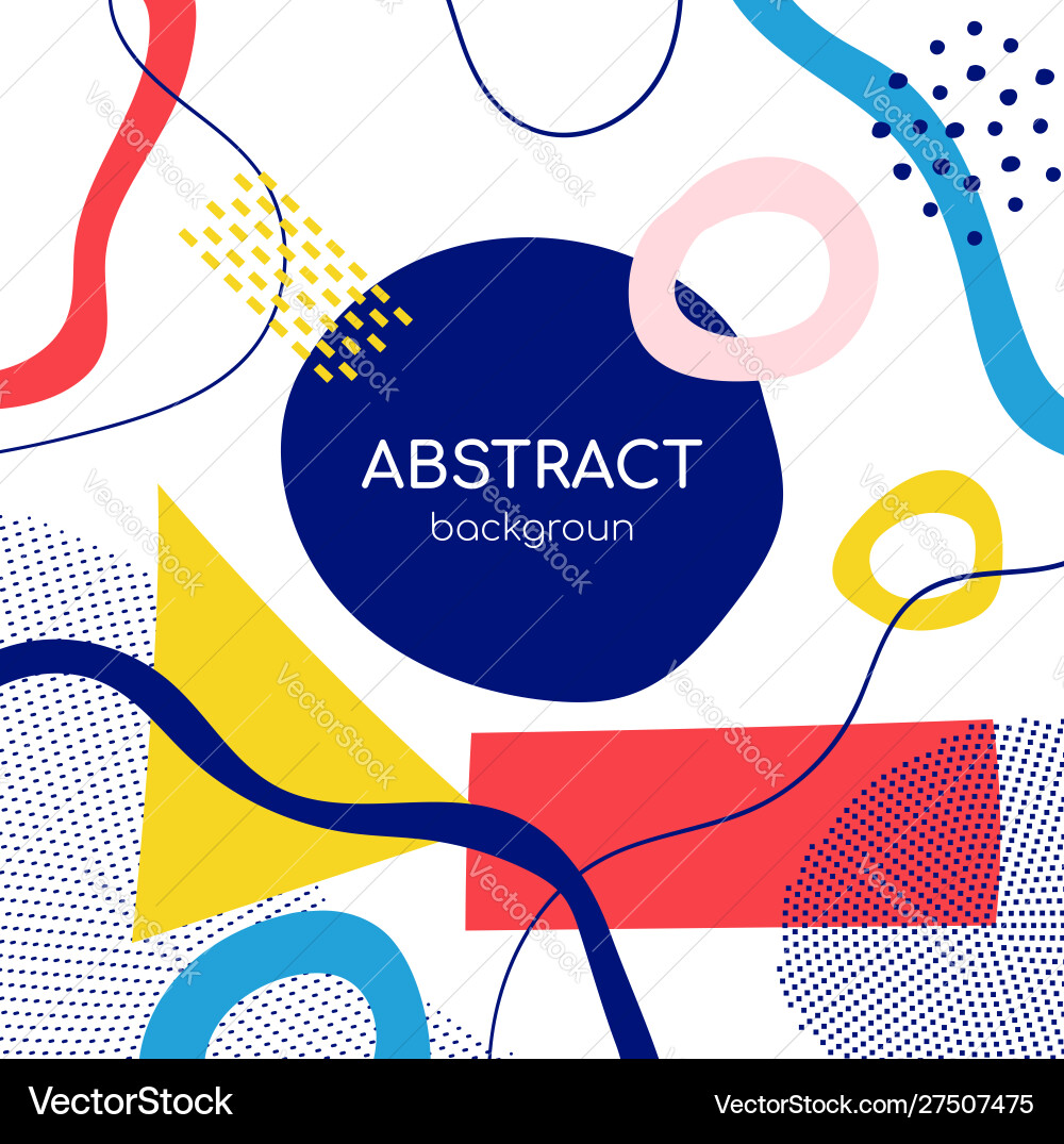Colorful abstract geometric shapes flat Royalty Free Vector