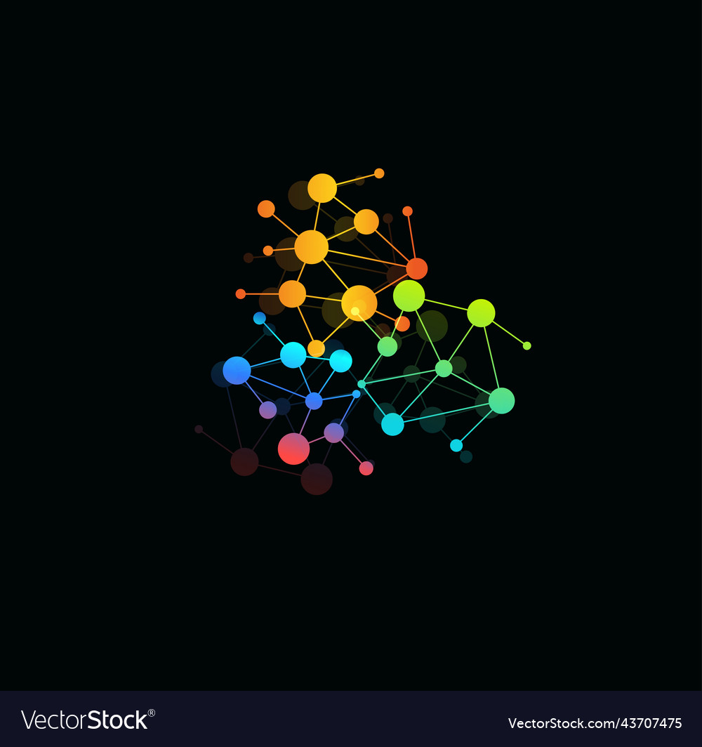 Constellation interconnected colored dots Vector Image