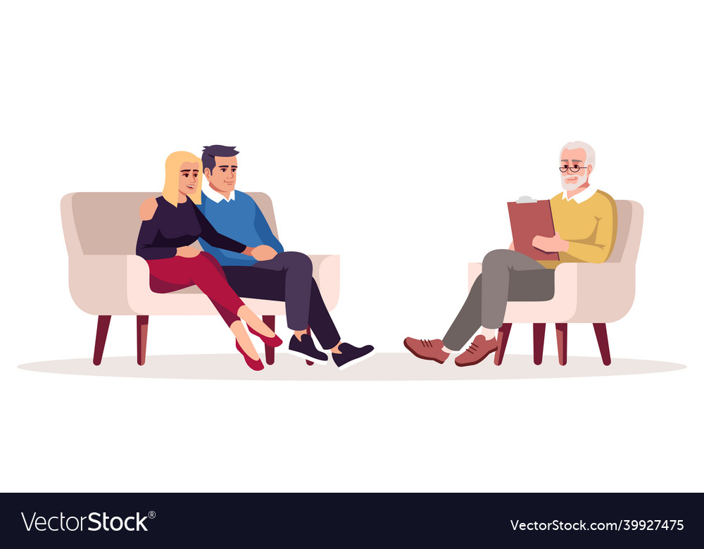 Couple psychotherapy session semi flat rgb color Vector Image Couple psychotherapy session semi flat rgb color Vector Image