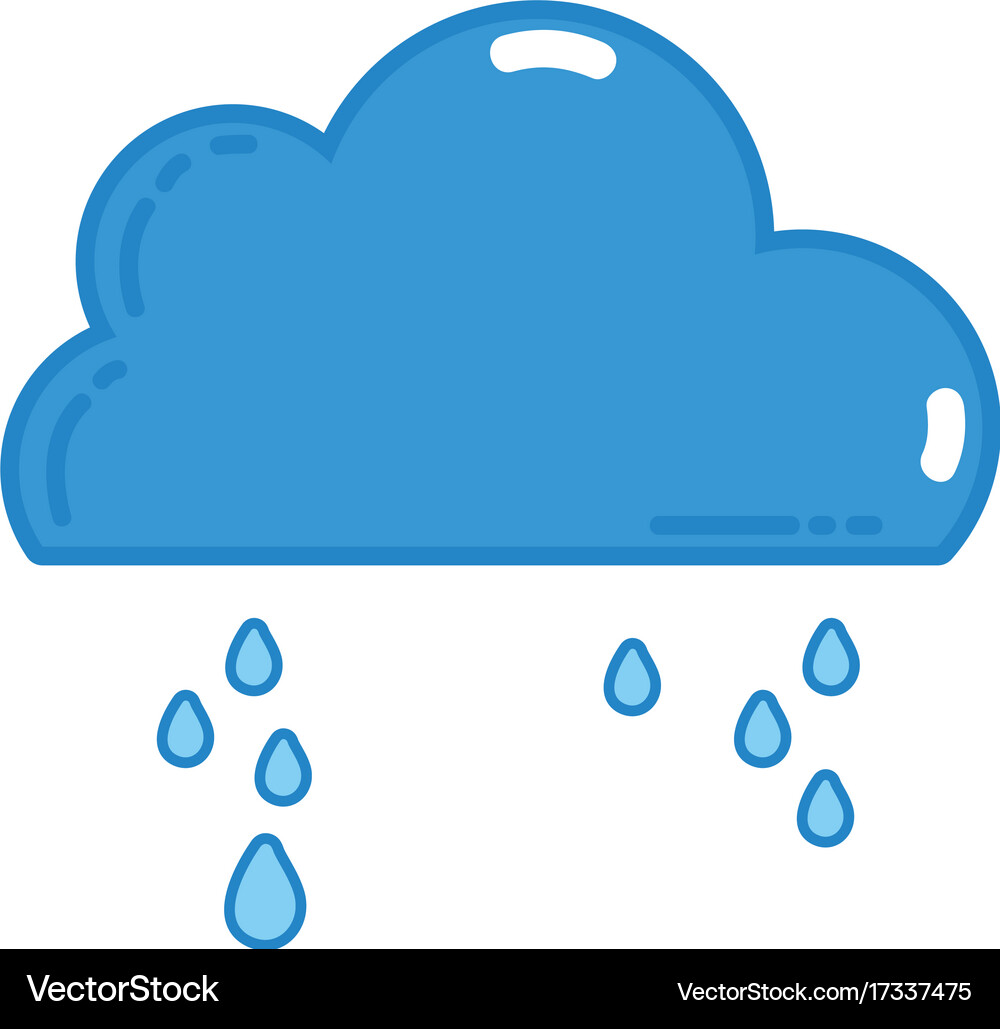 Cute cloud with raining and cold weather Vector Image