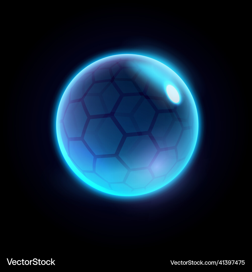 Energy ball or sphere with bee cells effects icon Vector Image