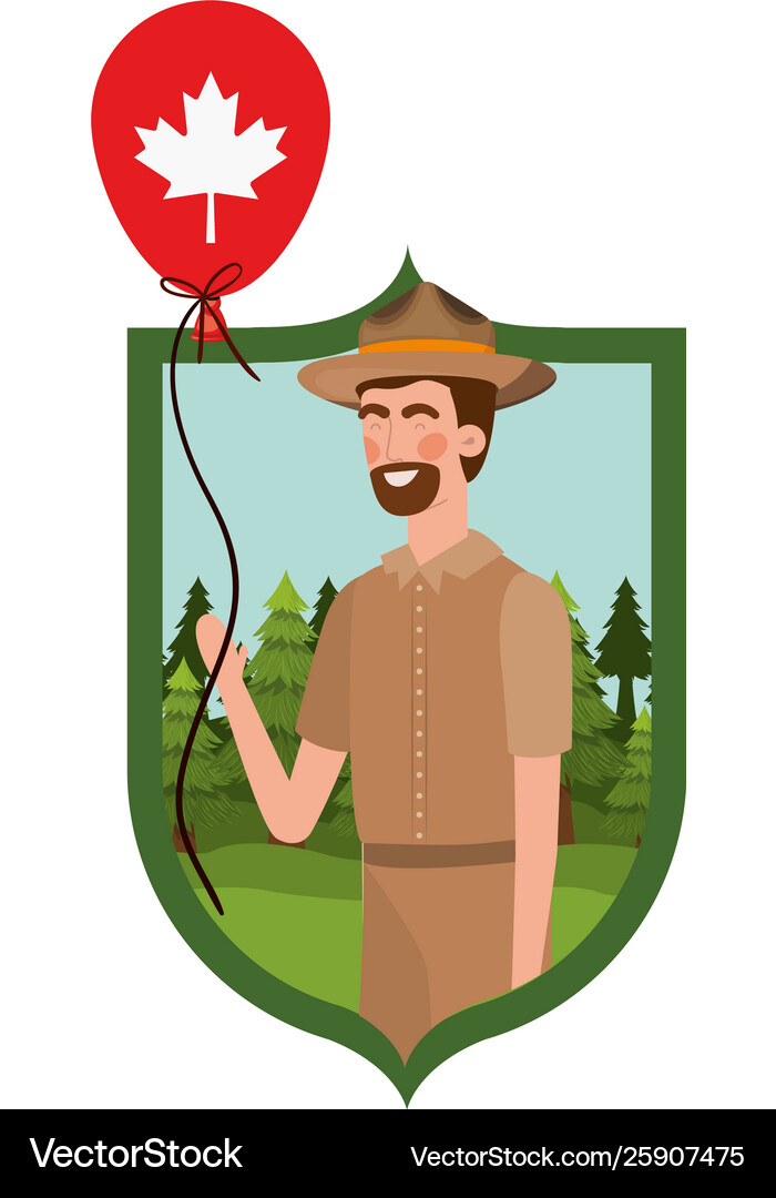 Forest ranger man cartoon design Royalty Free Vector Image
