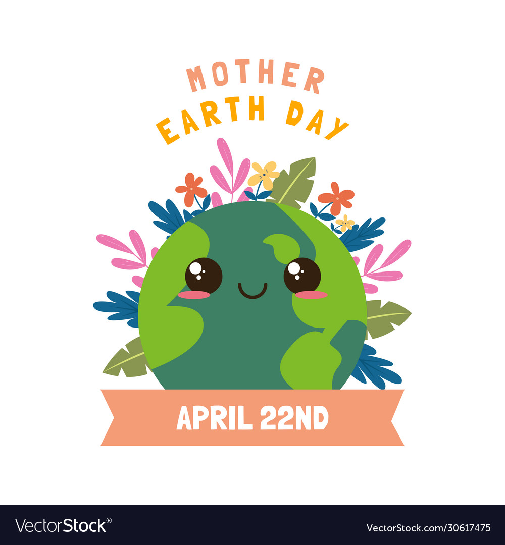 Happy mother earth day card Royalty Free Vector Image