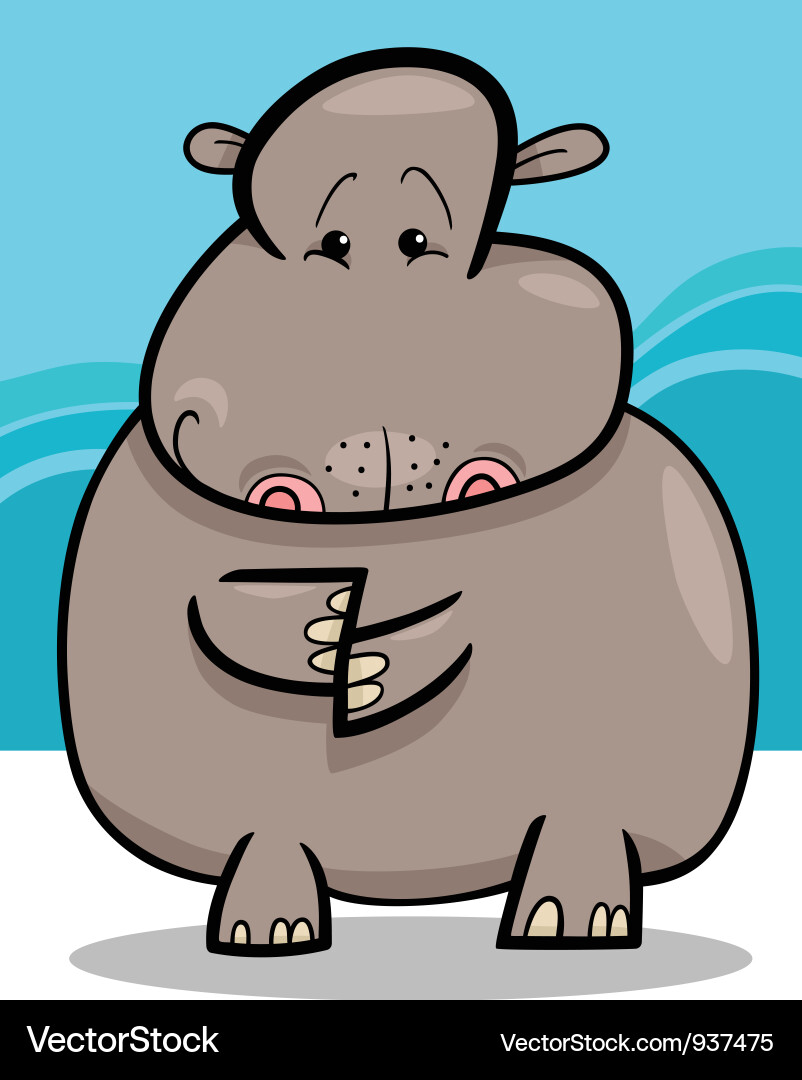 Hippo or hippopotamus cartoon Royalty Free Vector Image