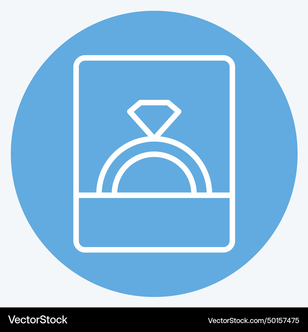 Icon engagement ring related to symbol blue Vector Image