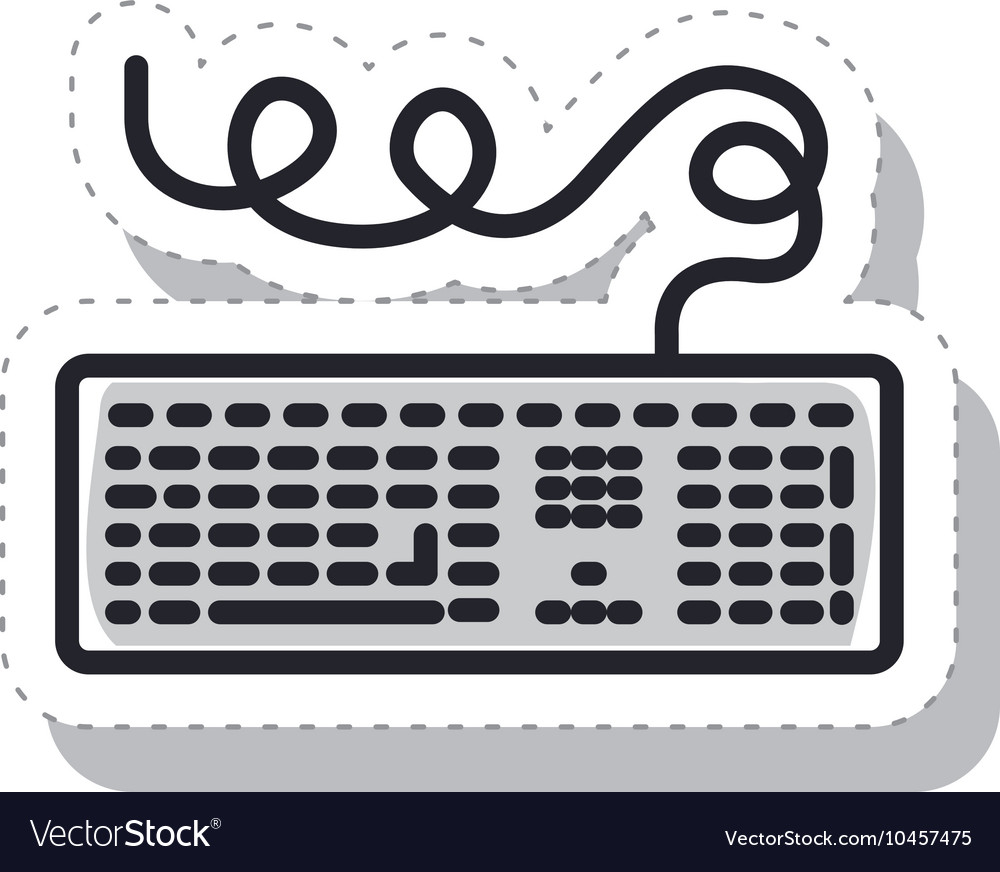 Keyboard computer isolated icon Royalty Free Vector Image