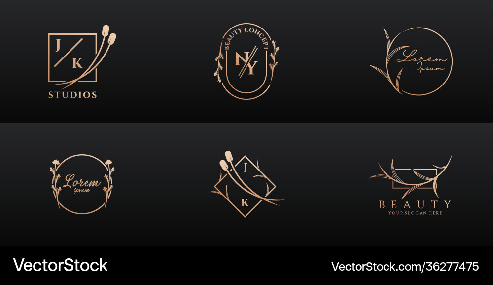Luxury logo design collection for brand Royalty Free Vector