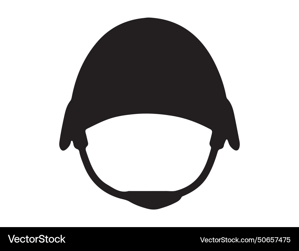 Military helmet silhouette art Royalty Free Vector Image