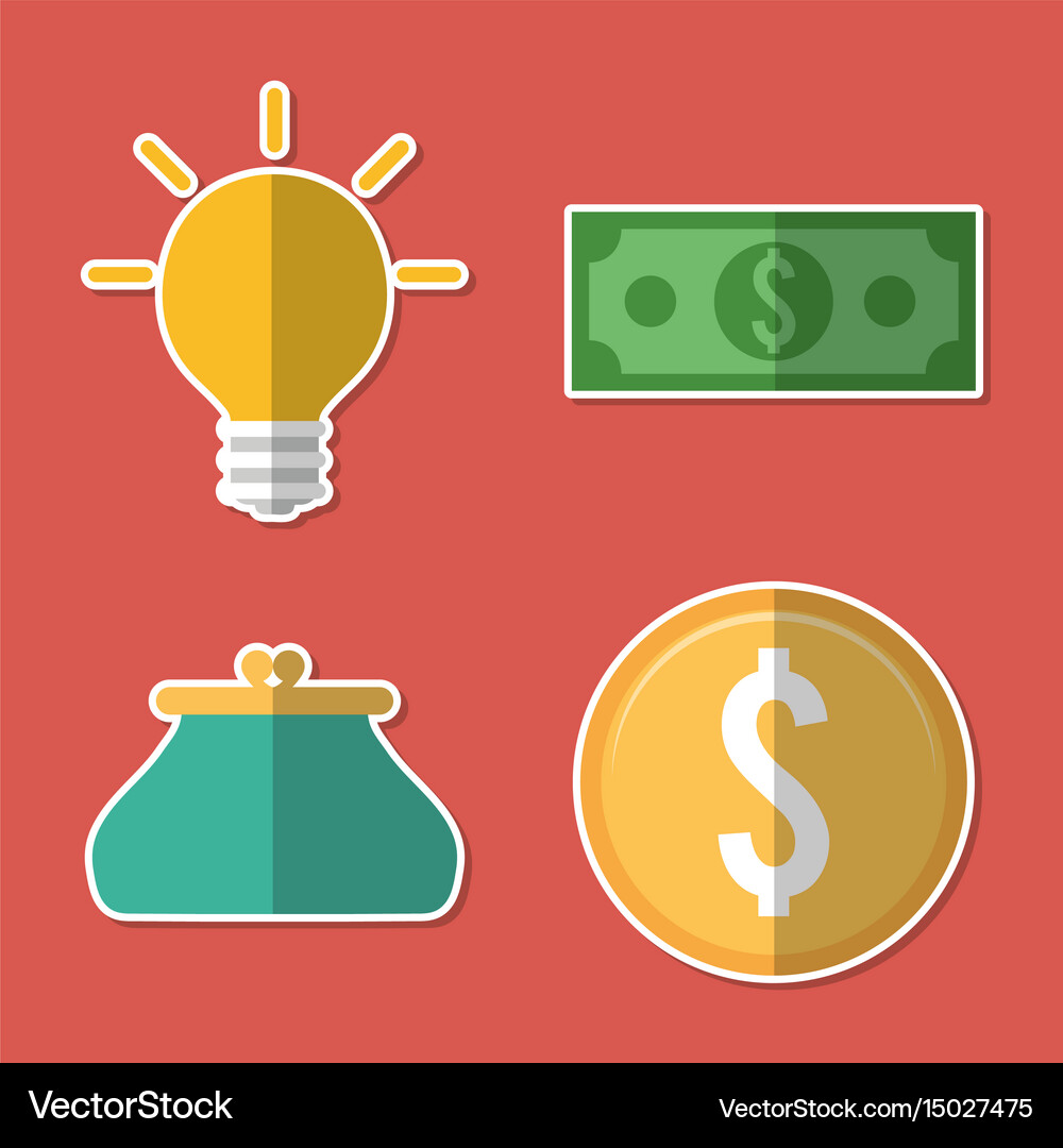 Money related icons Royalty Free Vector Image - VectorStock