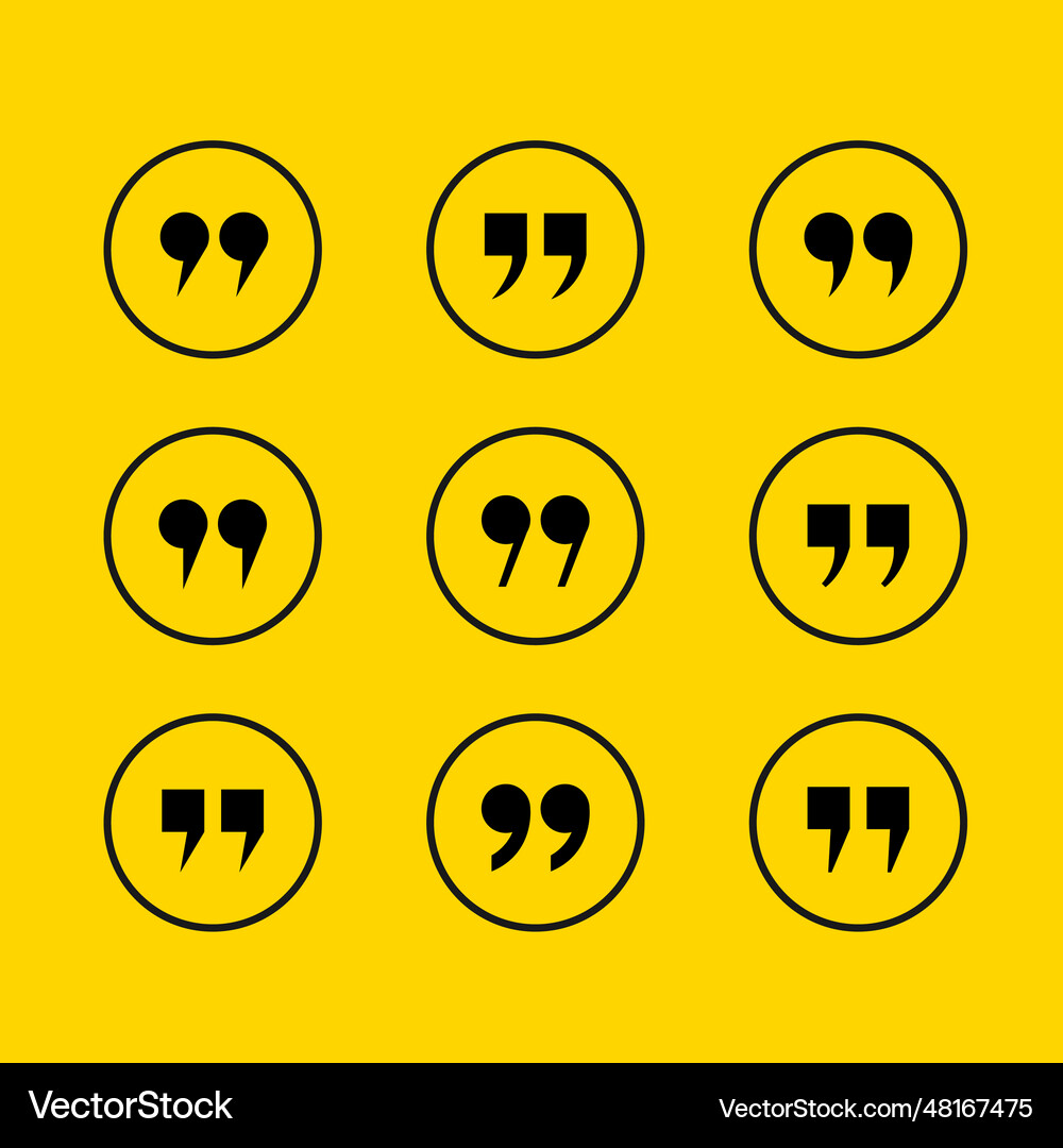 Set of simple quotation sign background for Vector Image