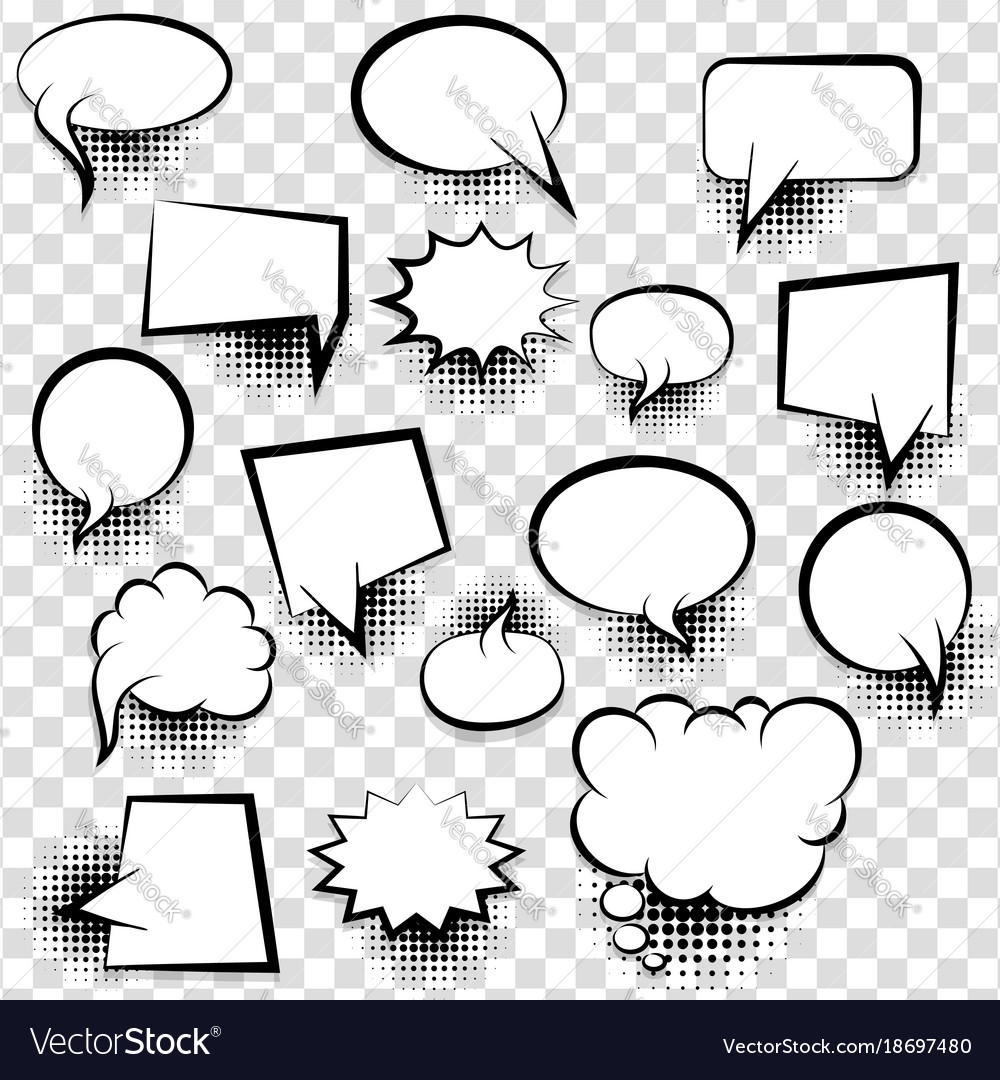 Comic empty text speech bubble 25 Royalty Free Vector Image