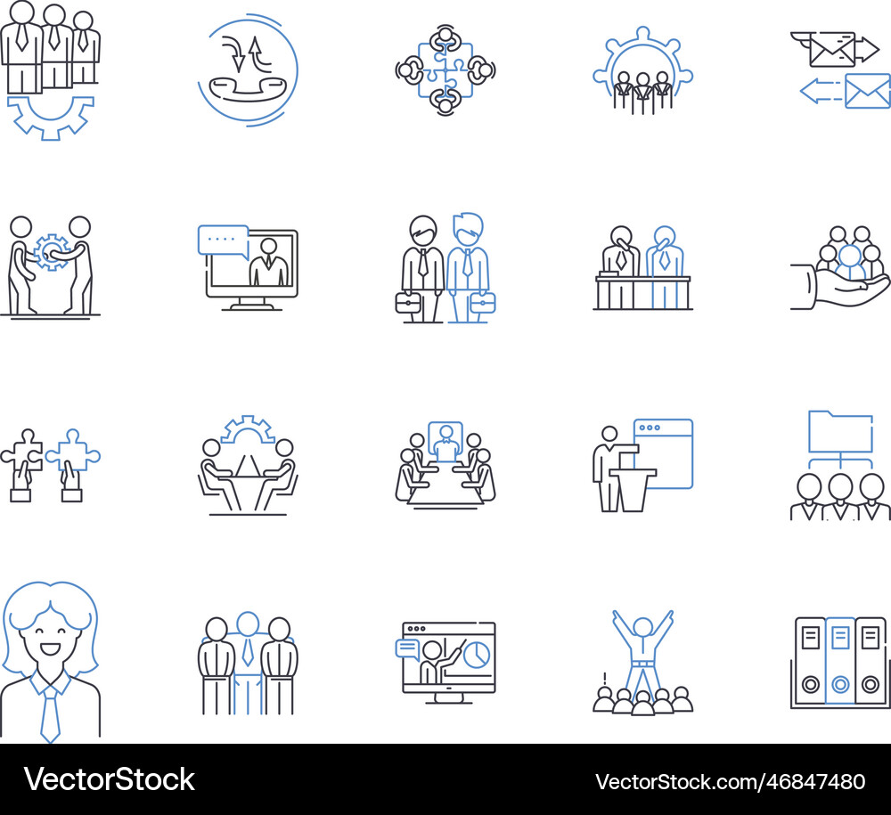 Faculty colleagues line icons collection Vector Image