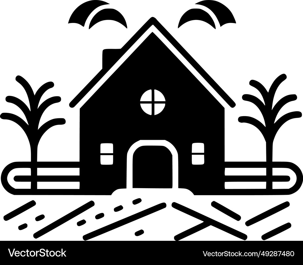 Farm - black and white isolated icon Royalty Free Vector