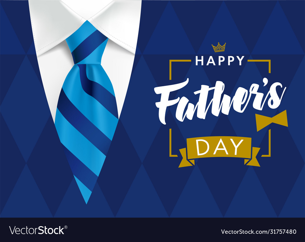 Happy Fathers Day Mens Blue Suit And Blue Tie Vector Image