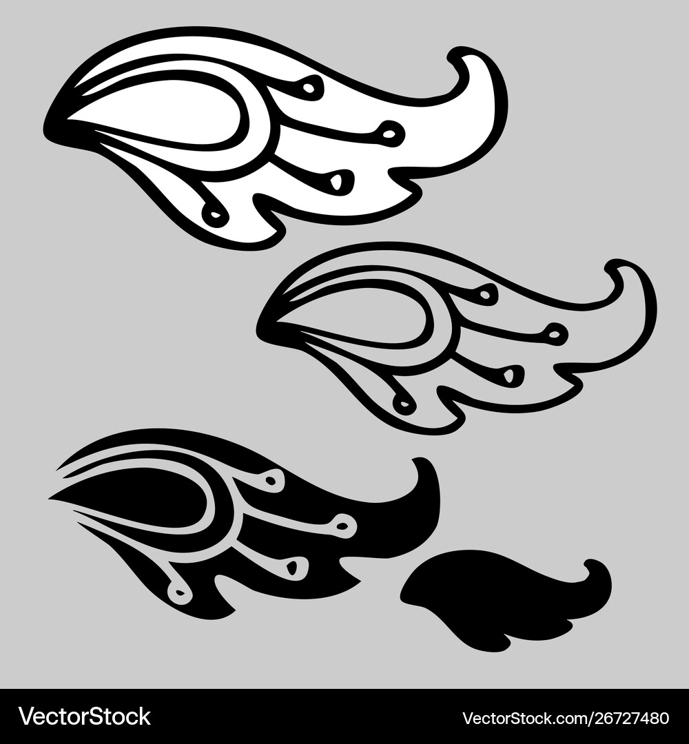 Isolated design abstract flowers in black Vector Image