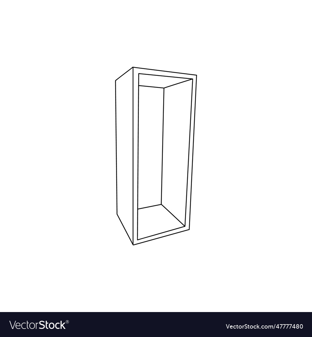 Lines interior design of rectangular box logo Vector Image