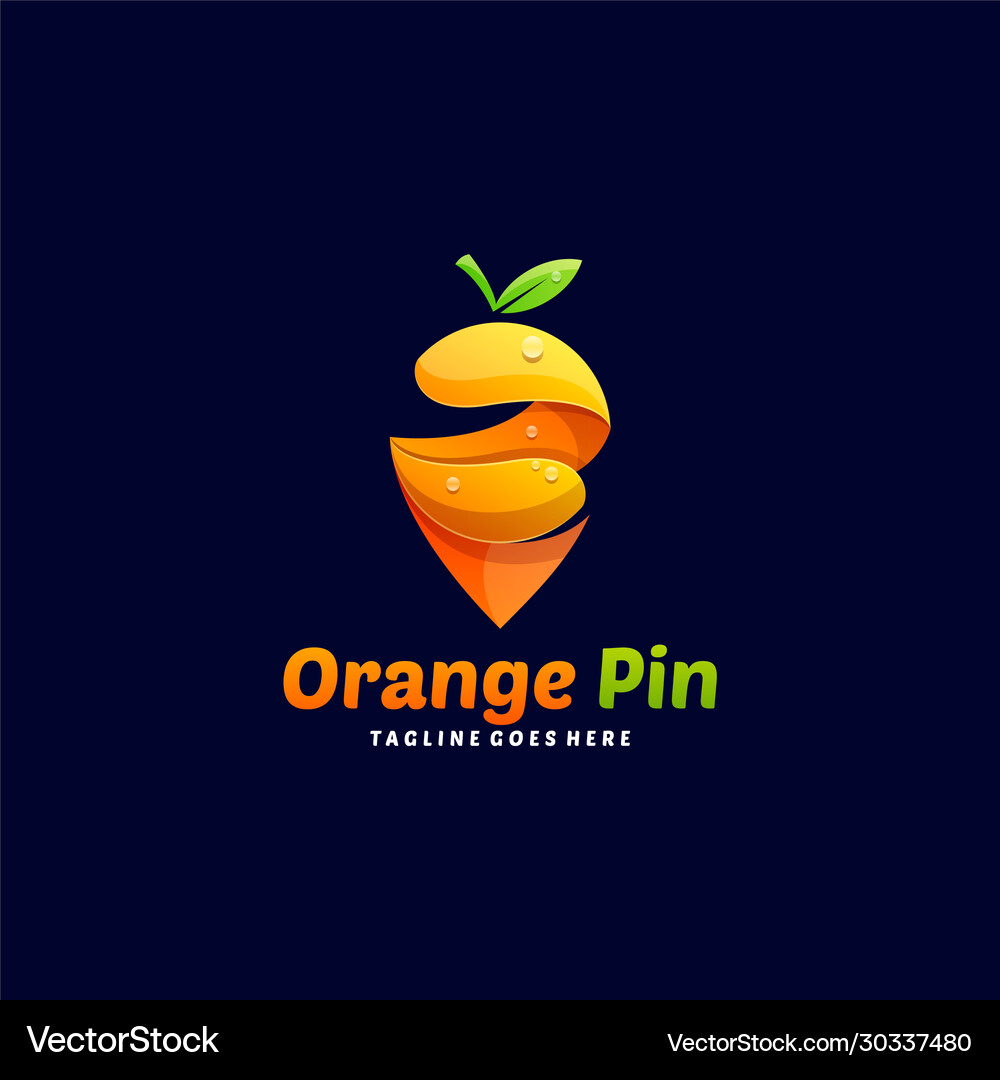Logo orange and pin gradient colorful style Vector Image