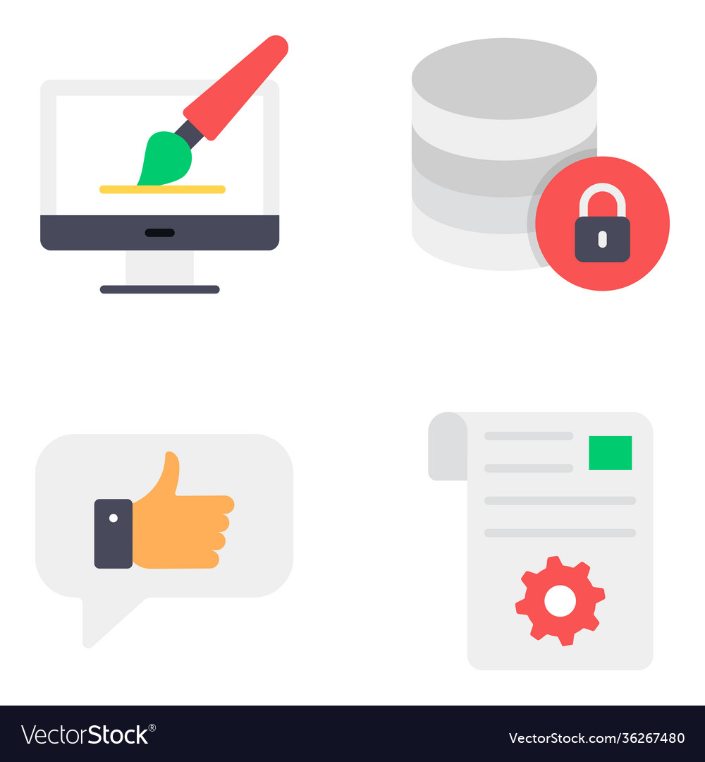 Pack flat icon Royalty Free Vector Image - VectorStock