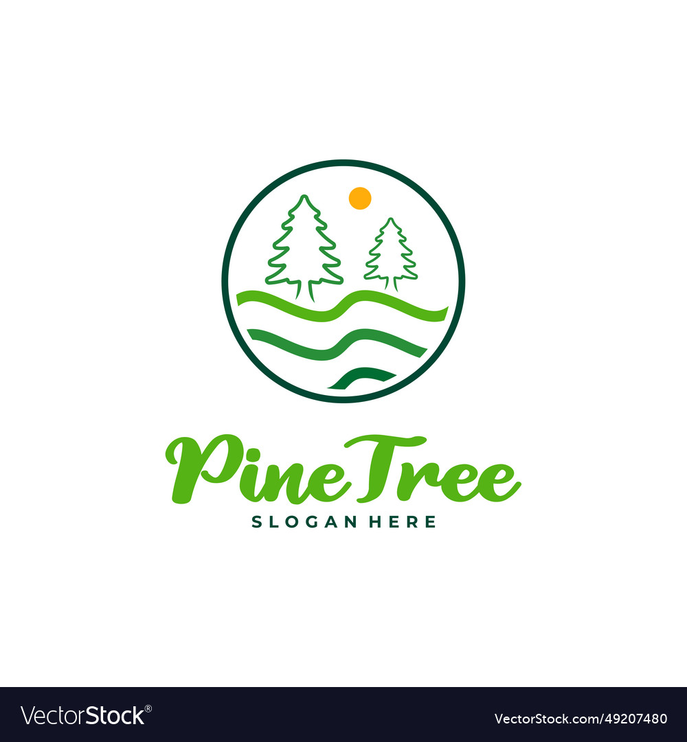 Pine tree logo design creative Royalty Free Vector Image