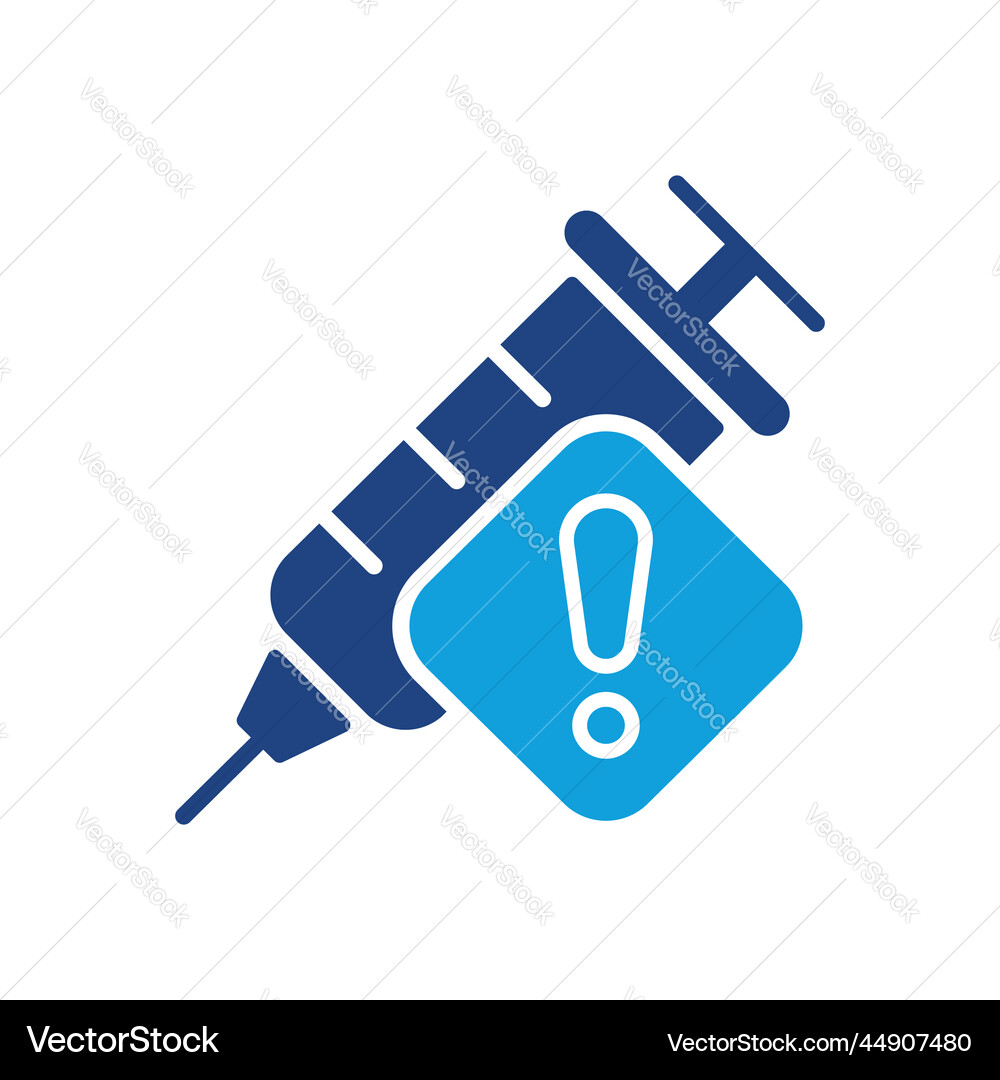 Vaccine warning silhouette icon vaccination Vector Image