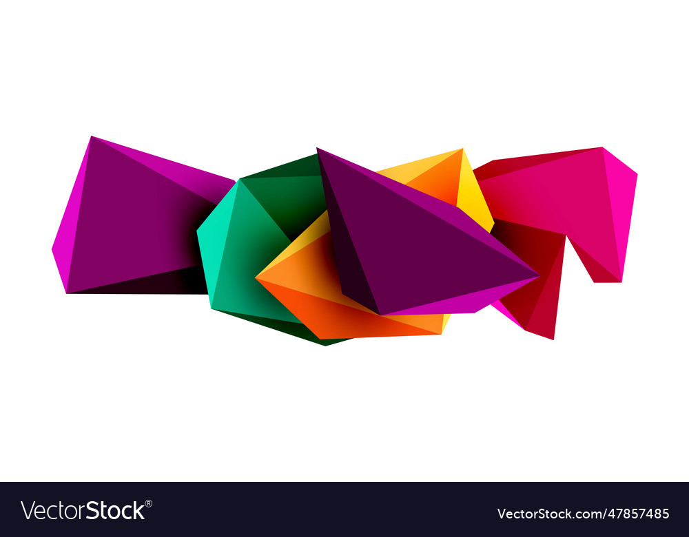 3d low poly triangle design elements Royalty Free Vector
