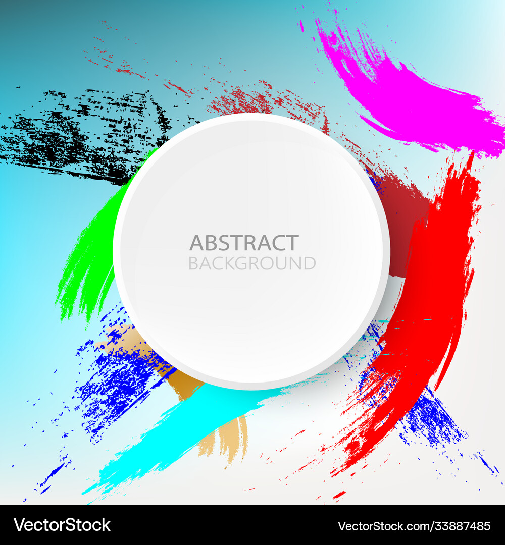 Color brush stroke paint set isolated on Vector Image