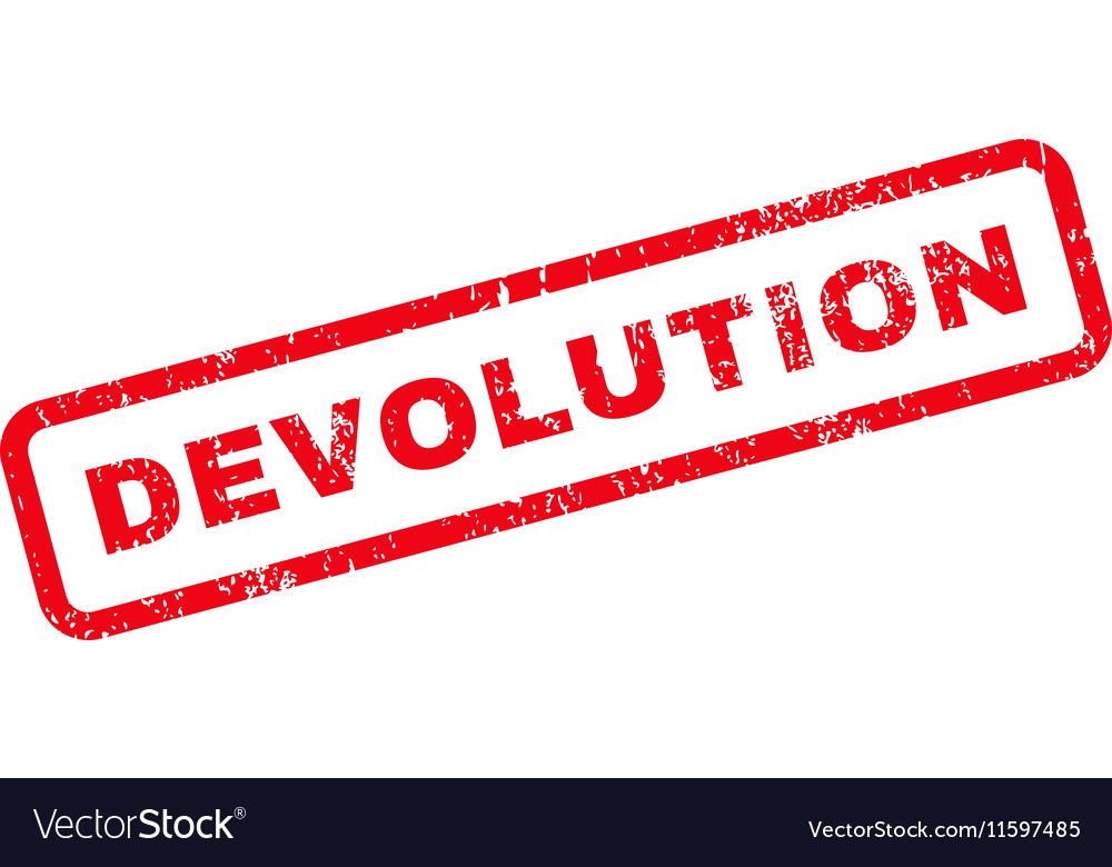 Devolution text rubber stamp Royalty Free Vector Image