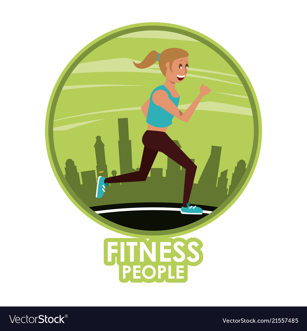 Fitness woman running Royalty Free Vector Image