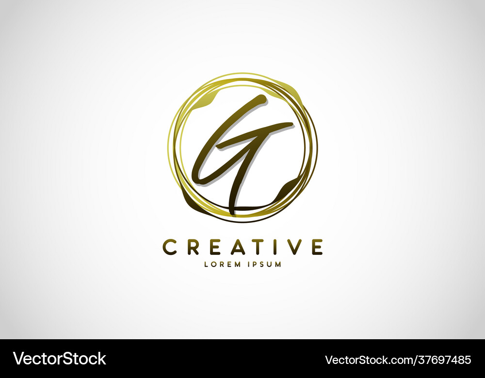 Initial letter g handwriting stylish signature Vector Image