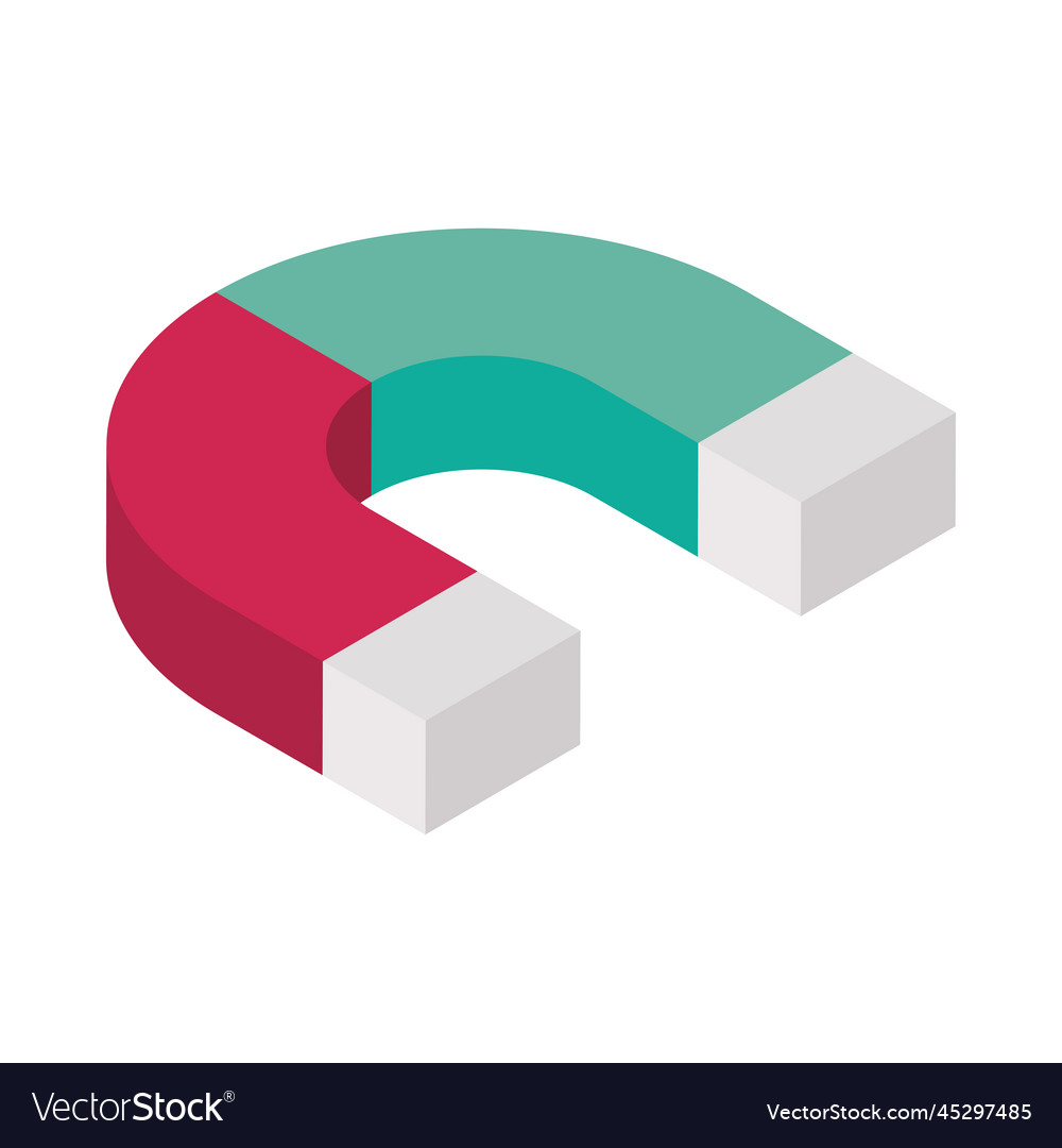 Isometric magnet icon Royalty Free Vector Image Isometric magnet icon Royalty Free Vector Image