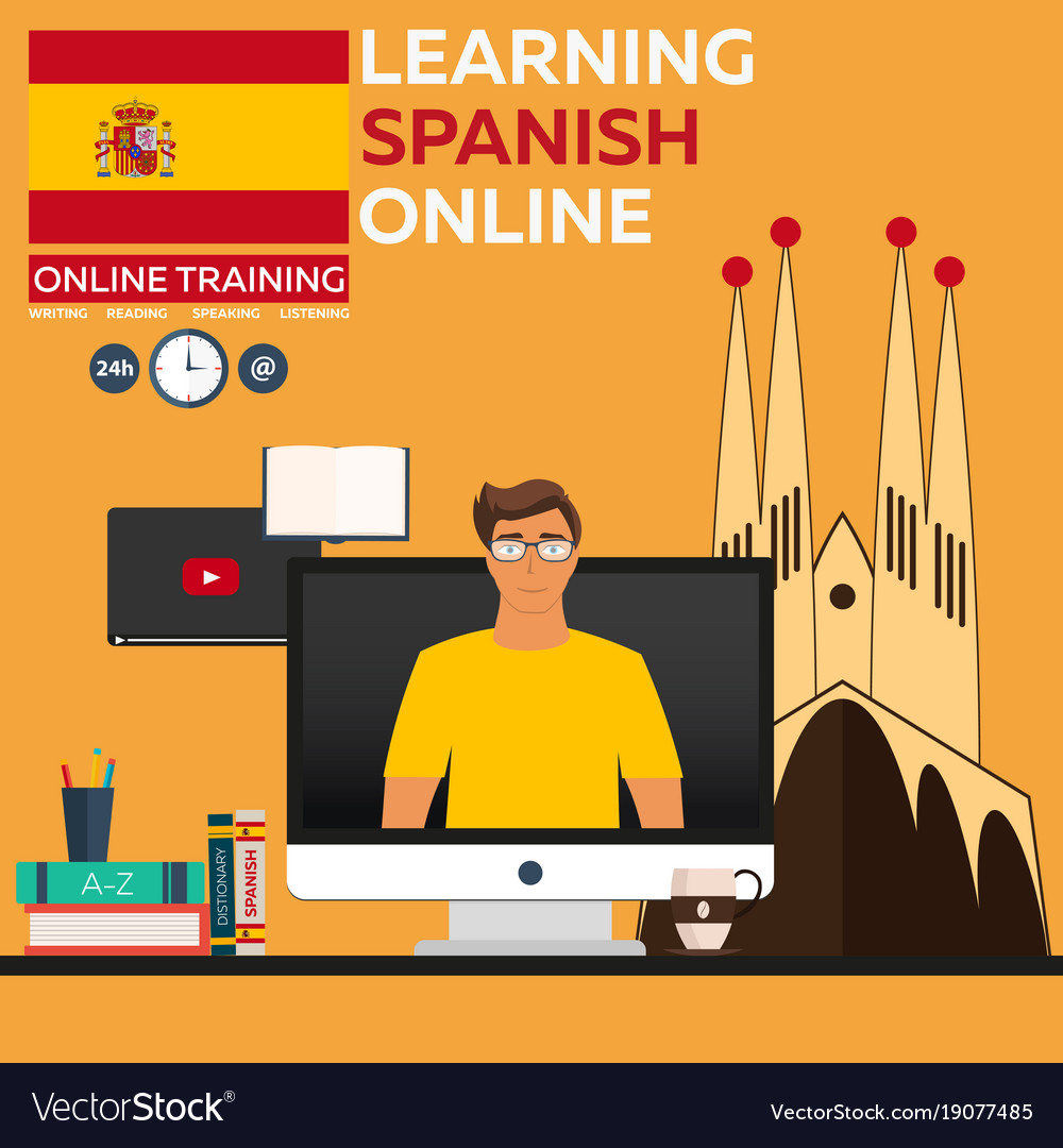 Learning spanish online training distance Vector Image