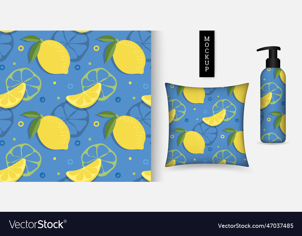 Lemon seamless pattern Royalty Free Vector Image