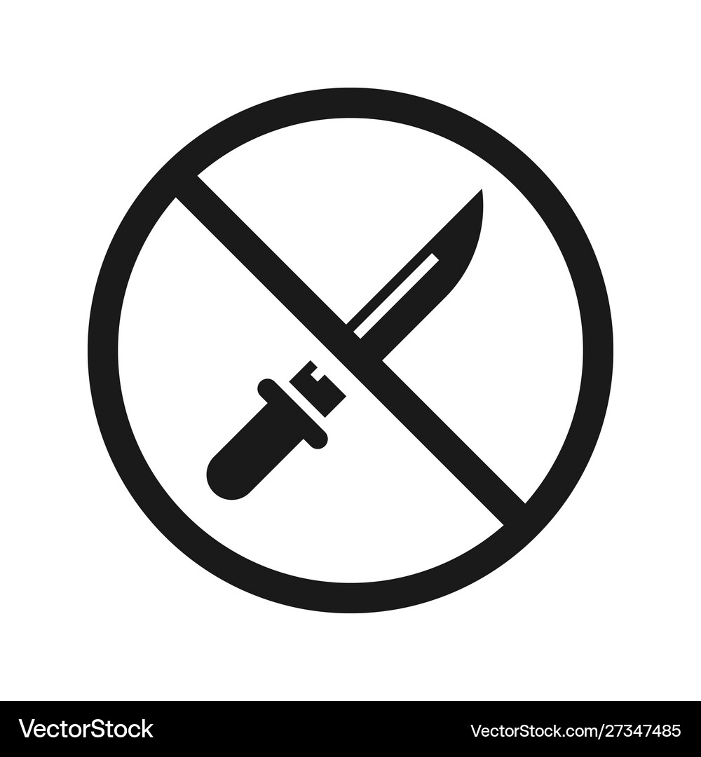 No knife or weapon sign Royalty Free Vector Image