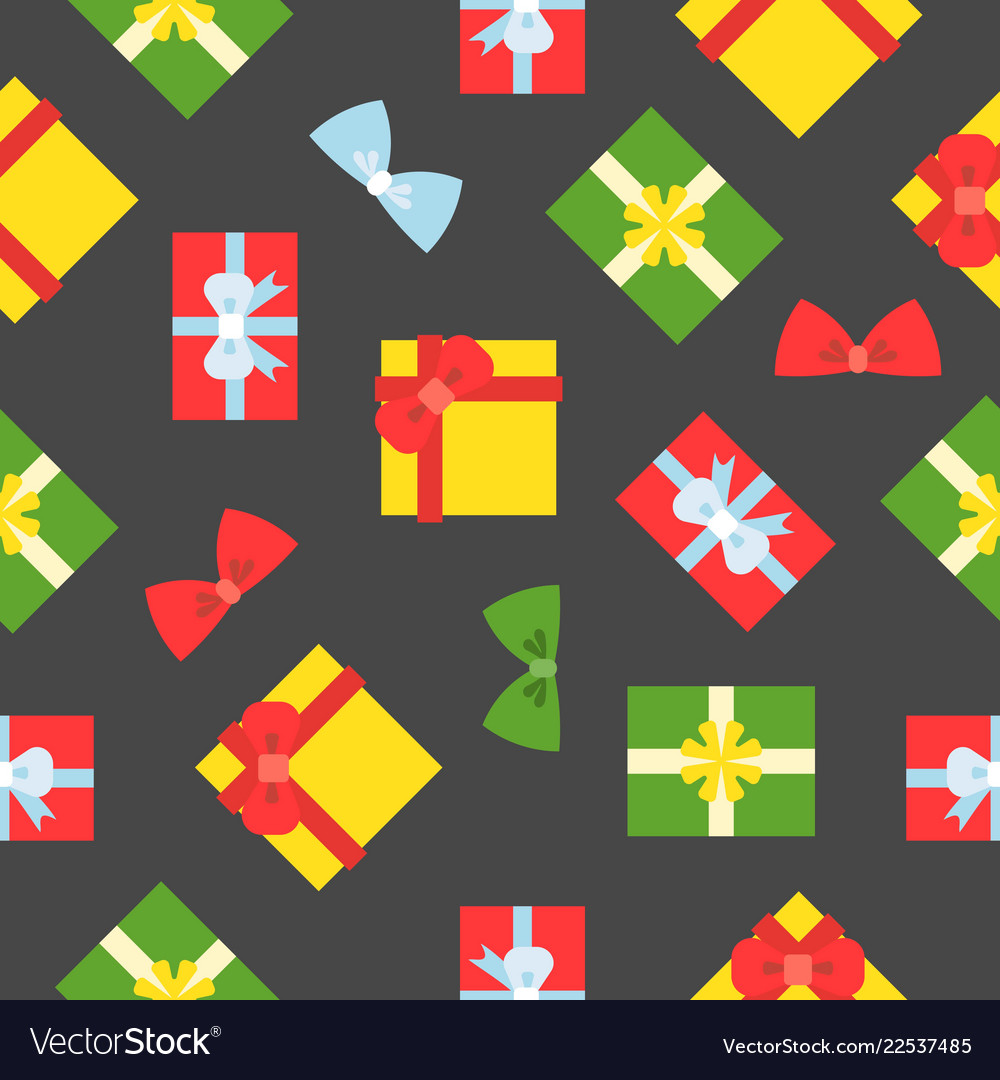 Present gift box seamless pattern suitable Vector Image