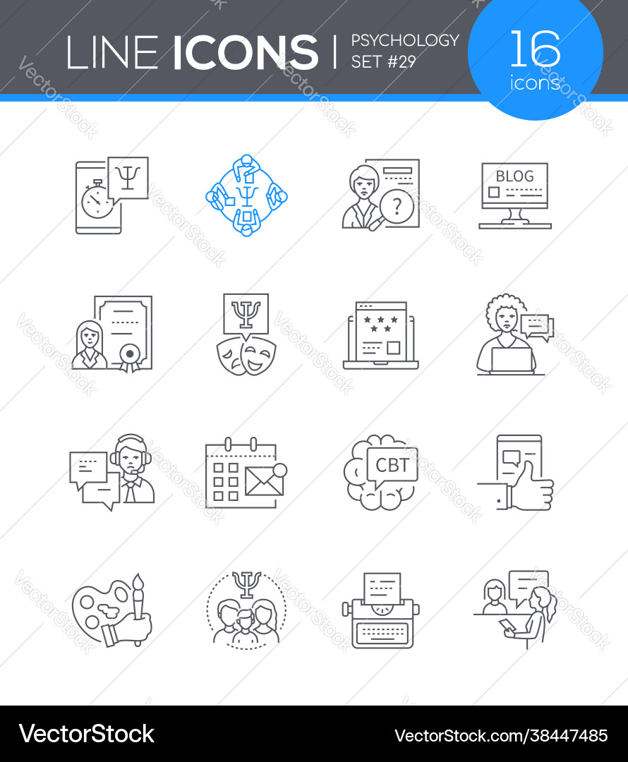 Psychology and types therapy - line design Vector Image