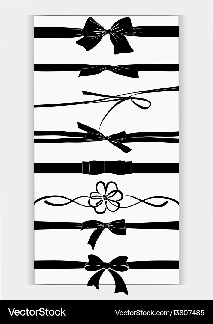 Set of tied bows Royalty Free Vector Image - VectorStock