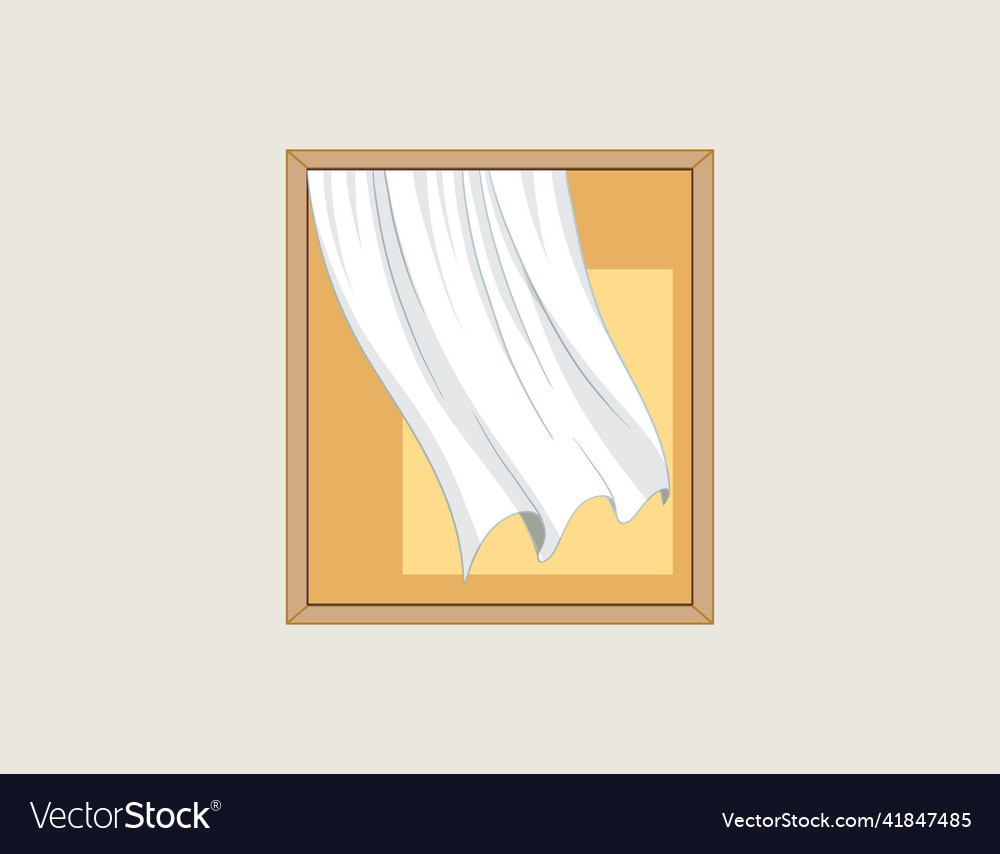 Simple window with white curtain Royalty Free Vector Image
